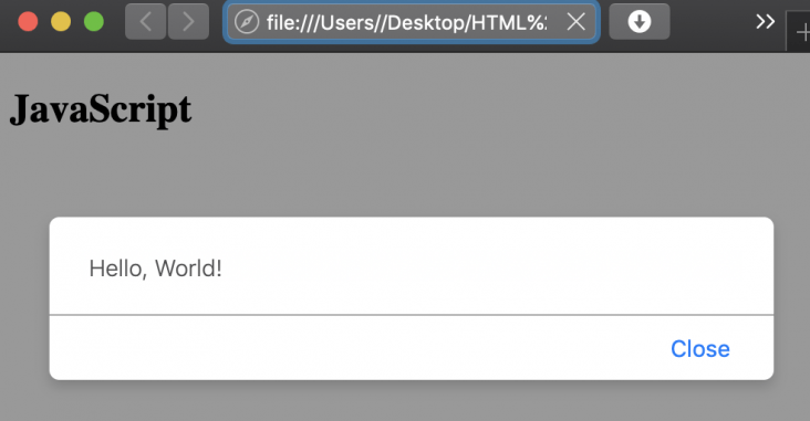 JavaScript Hello World | Alert Function | First Print Example - EyeHunts