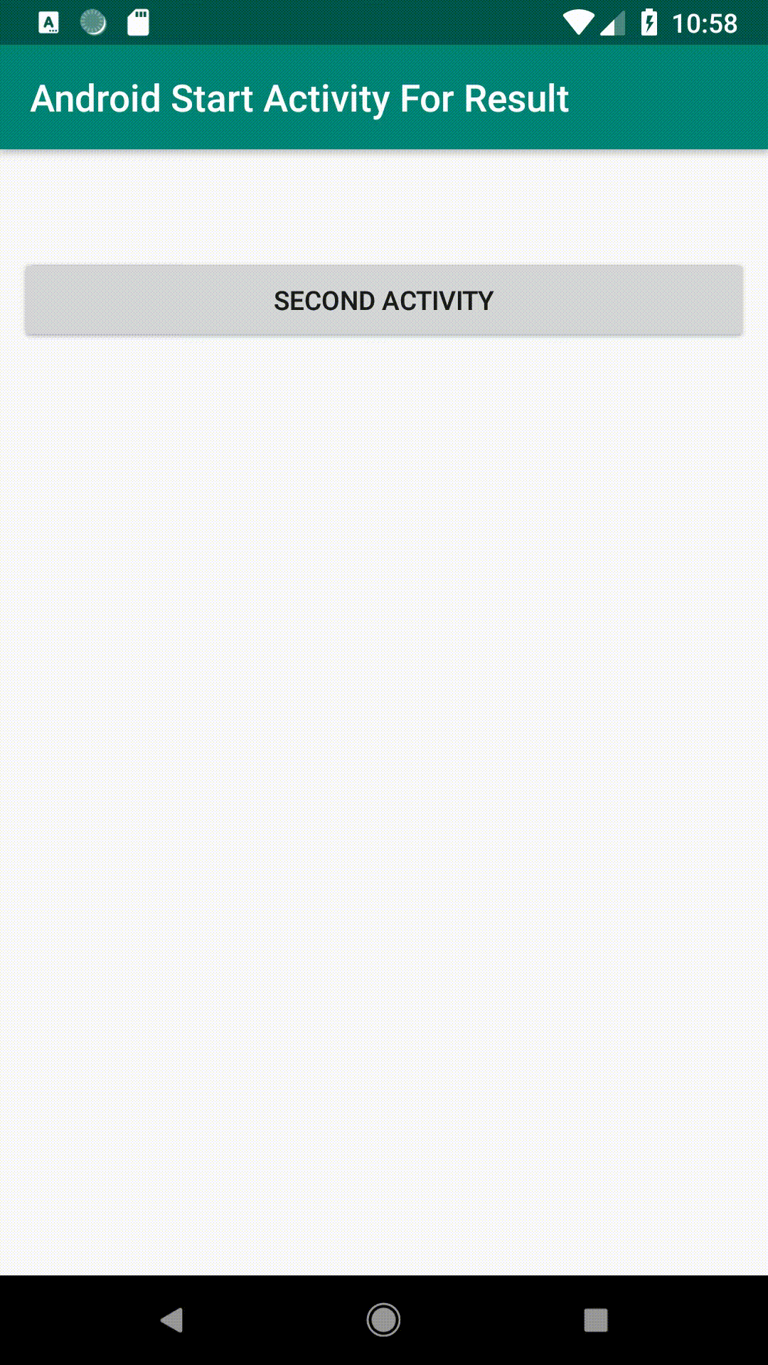 Getting A Result From Activity Android Startactivityforresult Example
