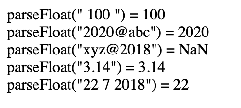 Javascript Parsefloat Method Convert String To Float Number Eyehunts