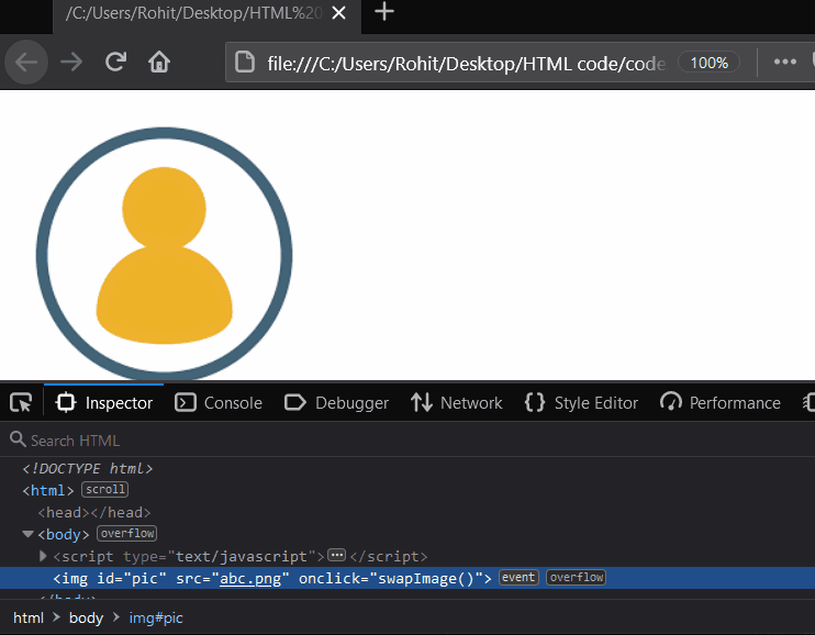 Swap Images In JavaScript Simple OnClick Image Swap Example