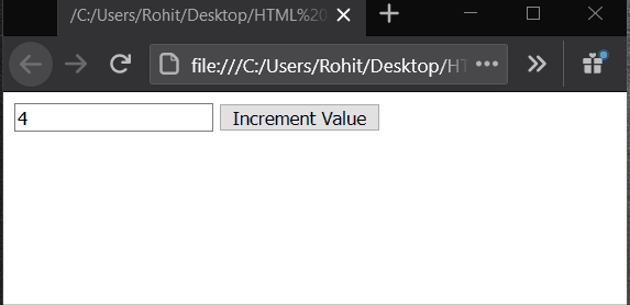 Javascript Increment Counter Number On Button Click Example Code