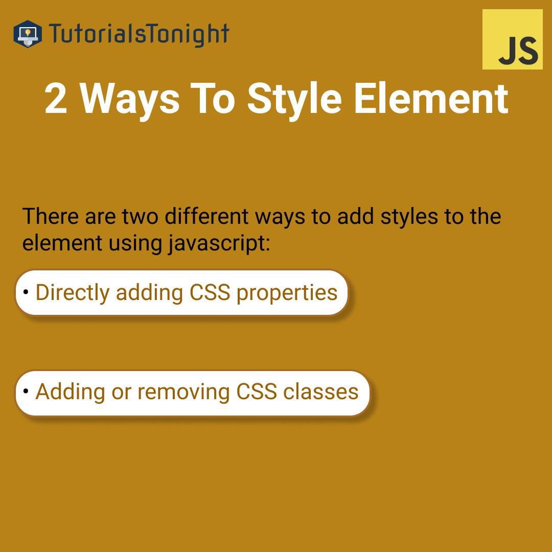 Style Elements Using Javascript Html Infographic Eyehunts