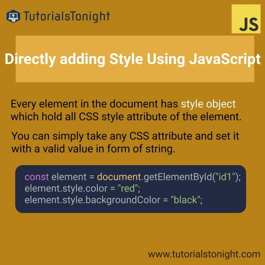 Style Elements Using Javascript Html Infographic Eyehunts