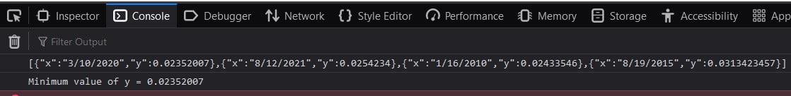 JavaScript Find Min Value In An Array Of Objects Example Code EyeHunts