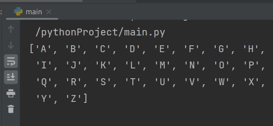 Python List Of Letters A z How To Make And Print Example Code