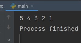 Python For Loop Backward Example Code