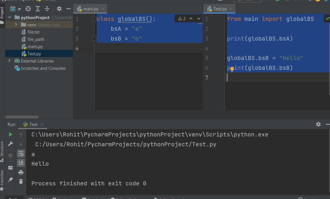 Python Global Multiple Variables Example Code