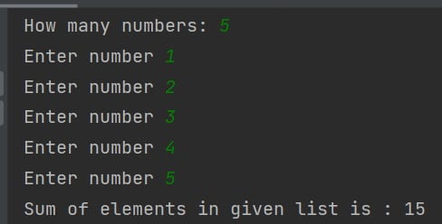 Write A Python Program To Sum All The Items In A List Input By The User