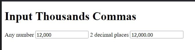 Html Input Format Number Thousands Separator Example Code