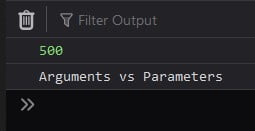 Javascript Arguments Vs Parameters Difference
