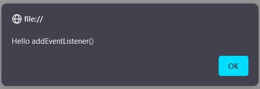 JavaScript AddEventListener Click Example Code