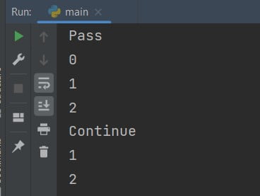Python For Loop Continue Vs Pass