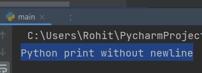Python Print Without Newline