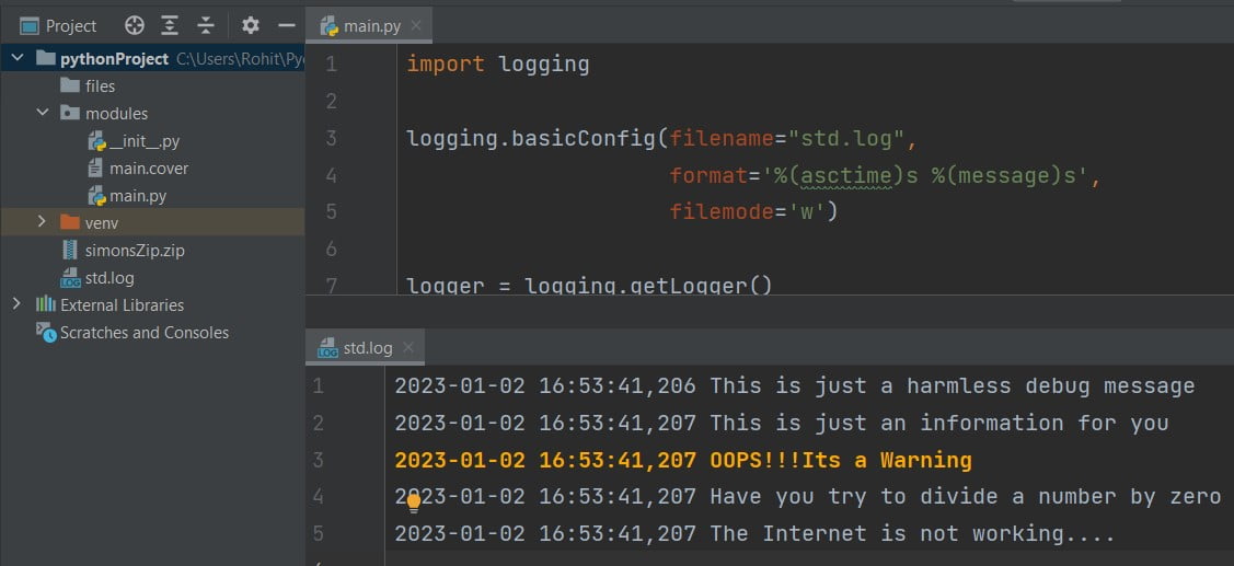 Python Write Log To Text File