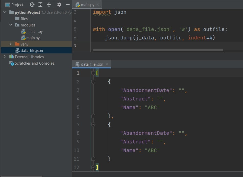 Python Write Json To File