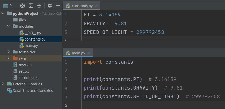 Python Constants File
