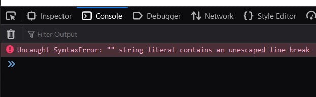 Javascript Syntaxerror