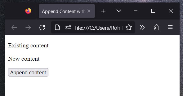 Javascript Appendchild