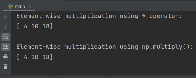 Element Wise Multiplication Numpy